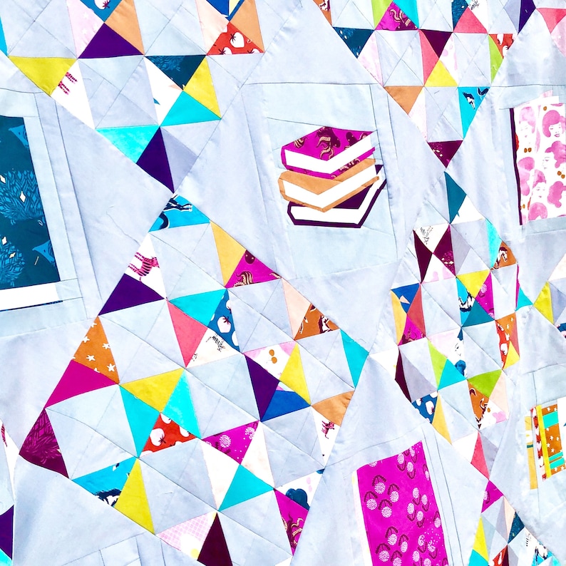 Little Library Set of Six Paper Pieced Book Quilt Pattern | Etsy