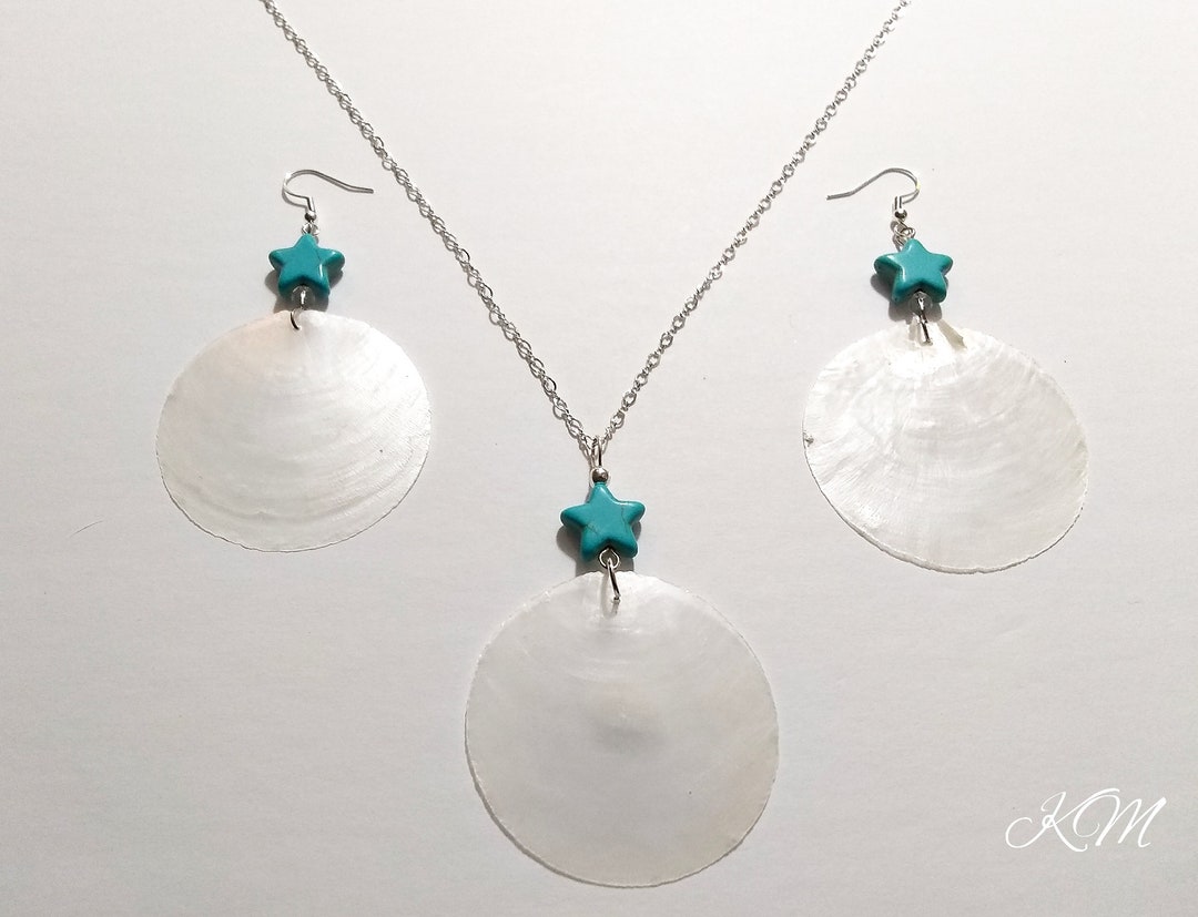 Capiz Shell Necklace Set Capiz Earrings Capiz Shells - Etsy