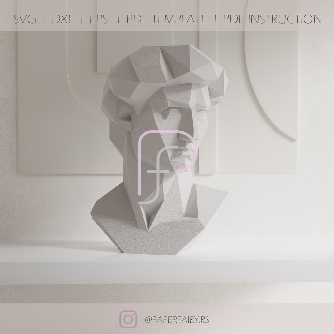 3D Papercraft David Bust Template: Renaissance Art Decor (PDF) - Etsy