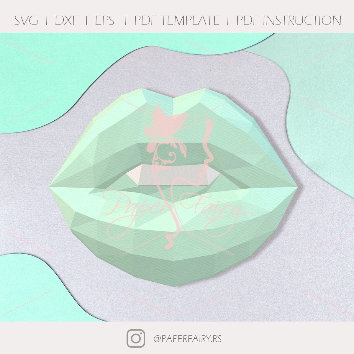 3D Papercraft Lips Template Low Poly Pucker up Lips Wall Art | Etsy UK