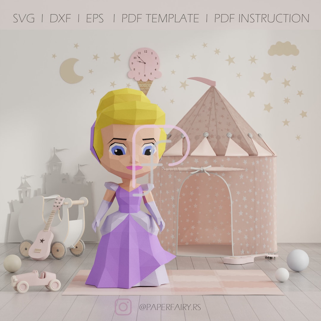 Low Poly Doll 3d Papercraft Sculpture, Doll 3D Paper Model - Etsy