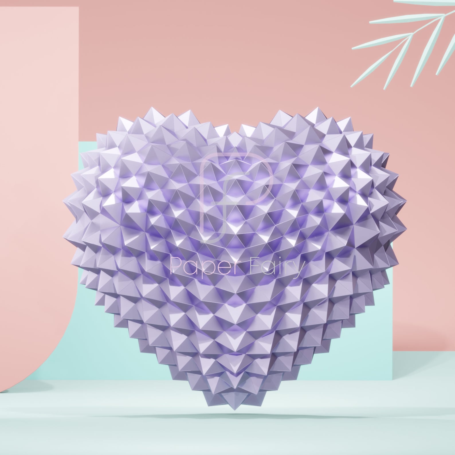 3D Papercraft Heart Template Low Poly Heart Art Decor - Etsy