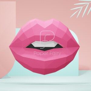 3D Papercraft Lips Template: Low Poly Wall Art (PDF Pattern) - Etsy