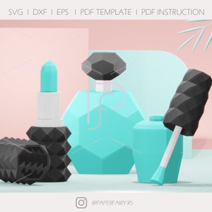 Papercraft Makeup Set Template: Low Poly Art Sculpture (PDF) - Etsy
