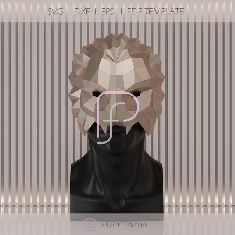 Lion Mask Papercraft Template: 3D DIY Costume Mask (PDF Pattern) - Etsy
