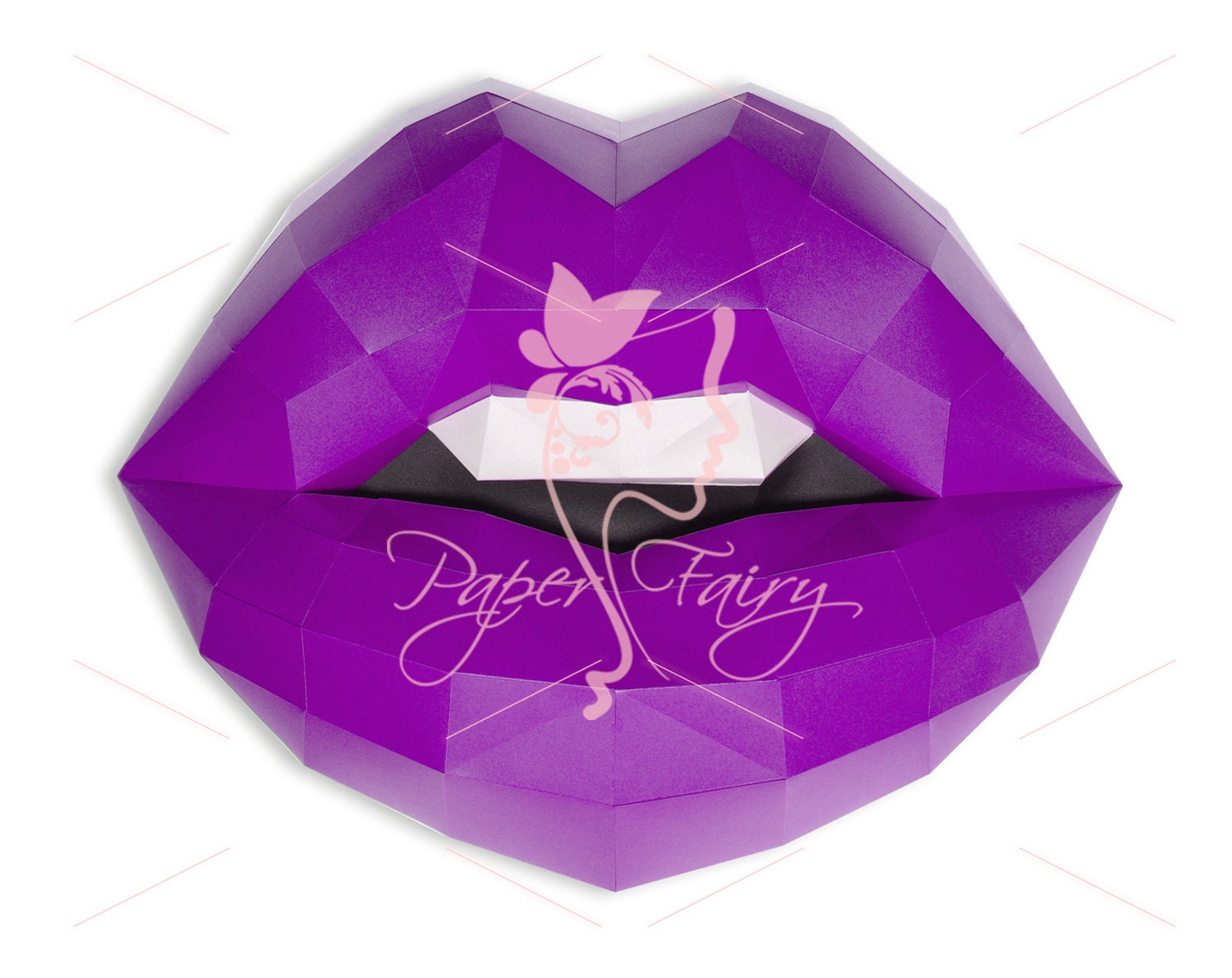 3D Papercraft Lips Template Low Poly Pucker up Lips Wall Art | Etsy UK