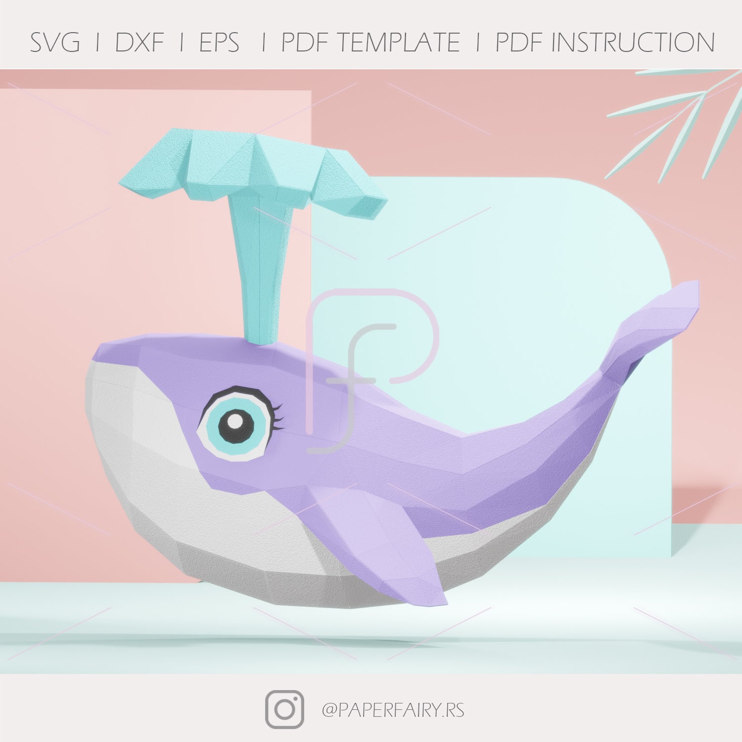 Low Poly Whale 3d Papercraft Sculpturewhale 3D Paper Model - Etsy UK