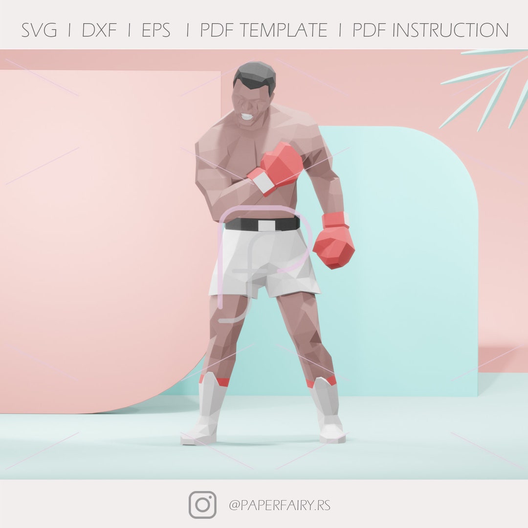 Buy Low Poly Boxer 3d Papercraft Sculpture, Boxer 3D Paper Model ...