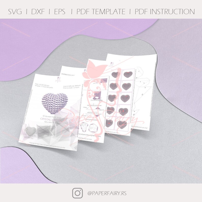 3D Papercraft Heart Template Low Poly Heart Art Decor | Etsy