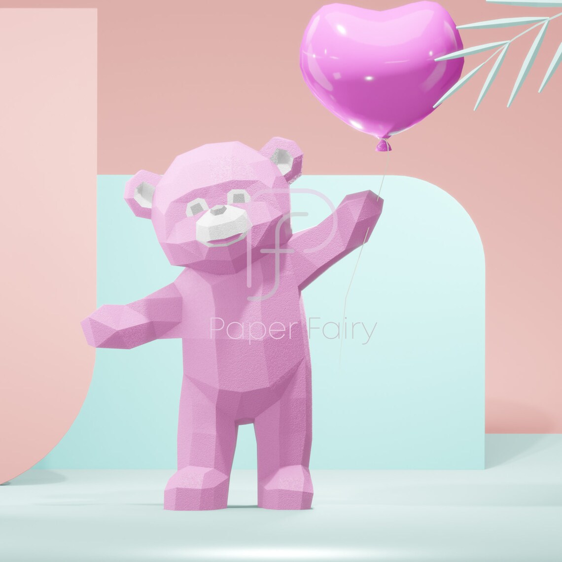 3D Papercraft Teddy Bear Template Low Poly Teddy Bear Art - Etsy Australia