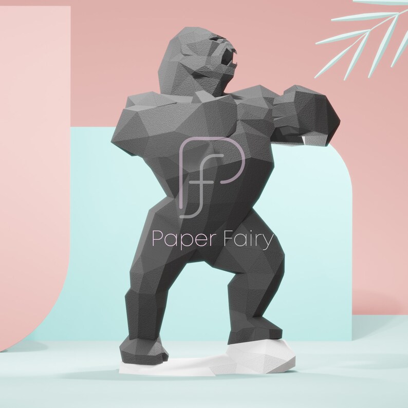 Angry Gorilla Papercraft Sculpture3d Gorilla Paper Model - Etsy