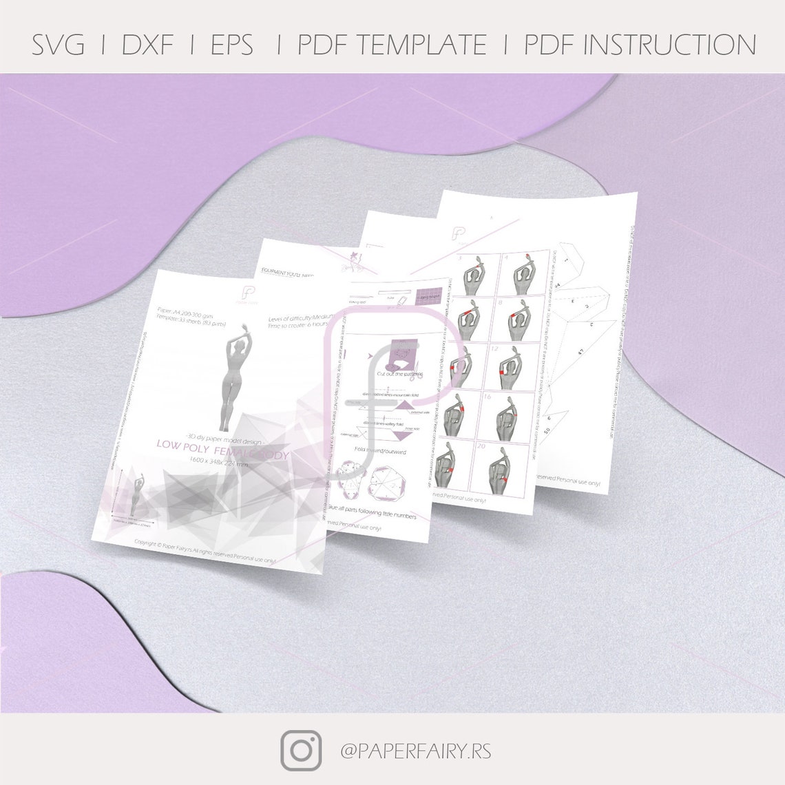 3D Papercraft Woman Body Wall Decor Template Female Body | Etsy UK