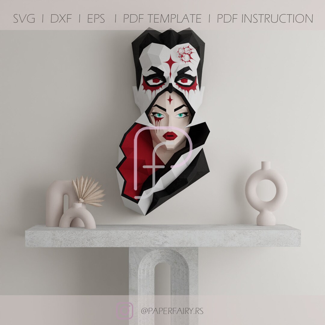 Vampire Couple Papercraft Sculpture,3d Paper Model, Modern Art Statue ...