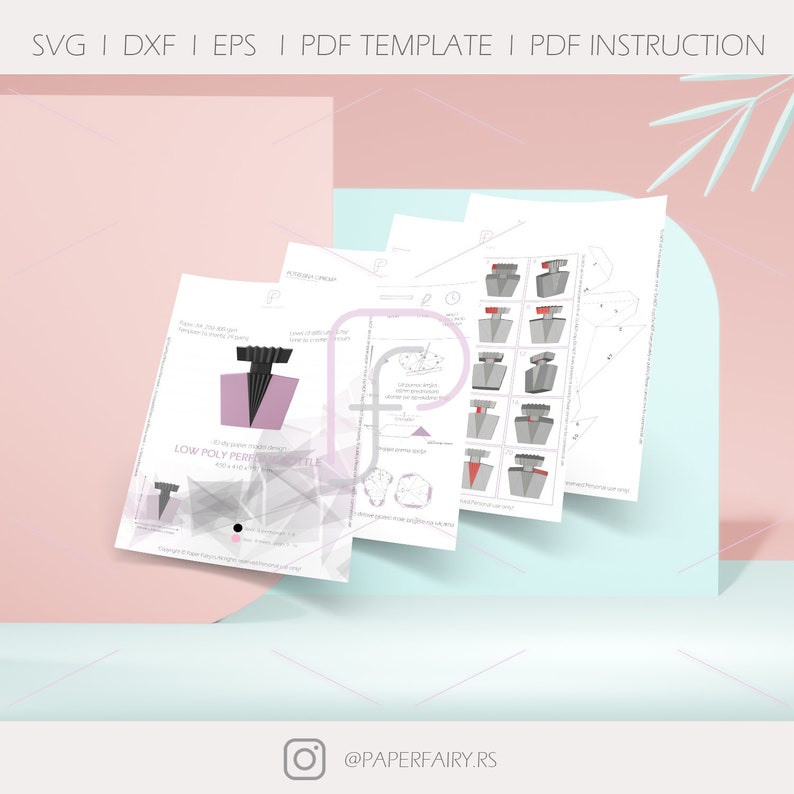 Papercraft Makeup Set Template 3 Designs Low Poly Art Decor - Etsy