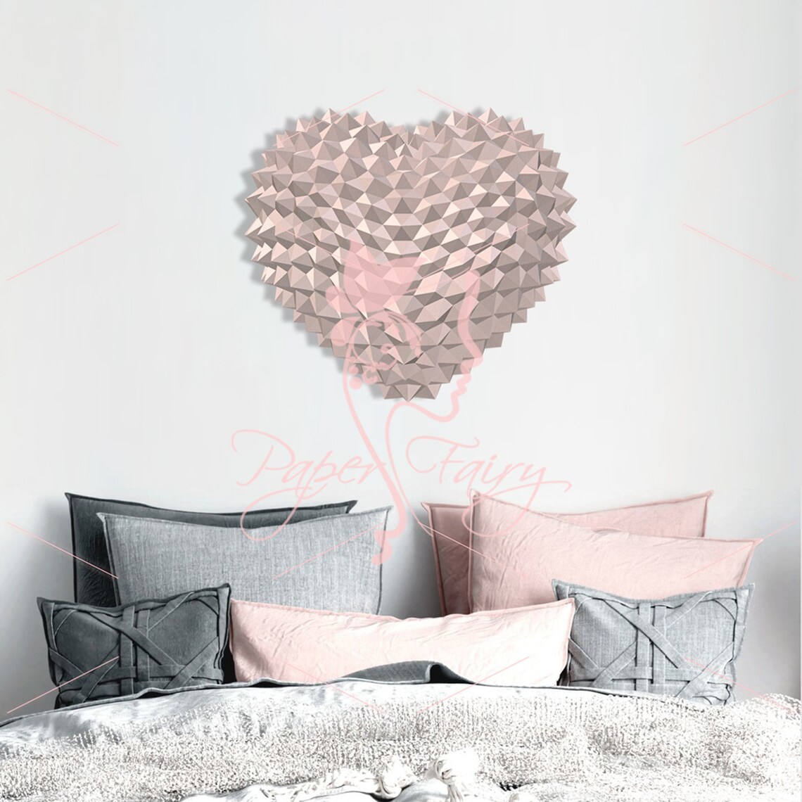 3D Papercraft Heart Template Low Poly Heart Art Decor | Etsy