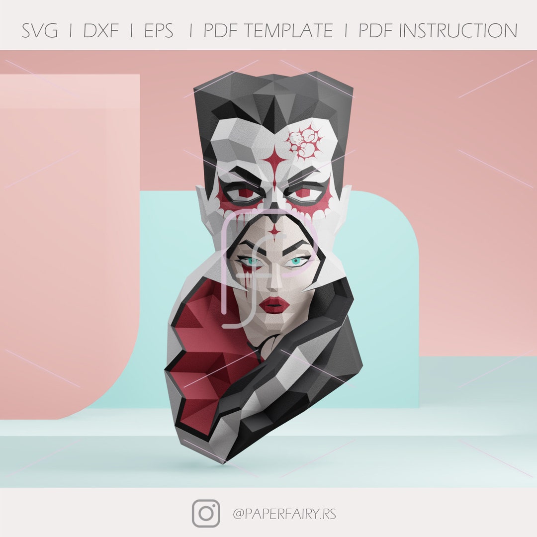 Vampire Couple Papercraft Sculpture,3d Paper Model, Modern Art Statue ...