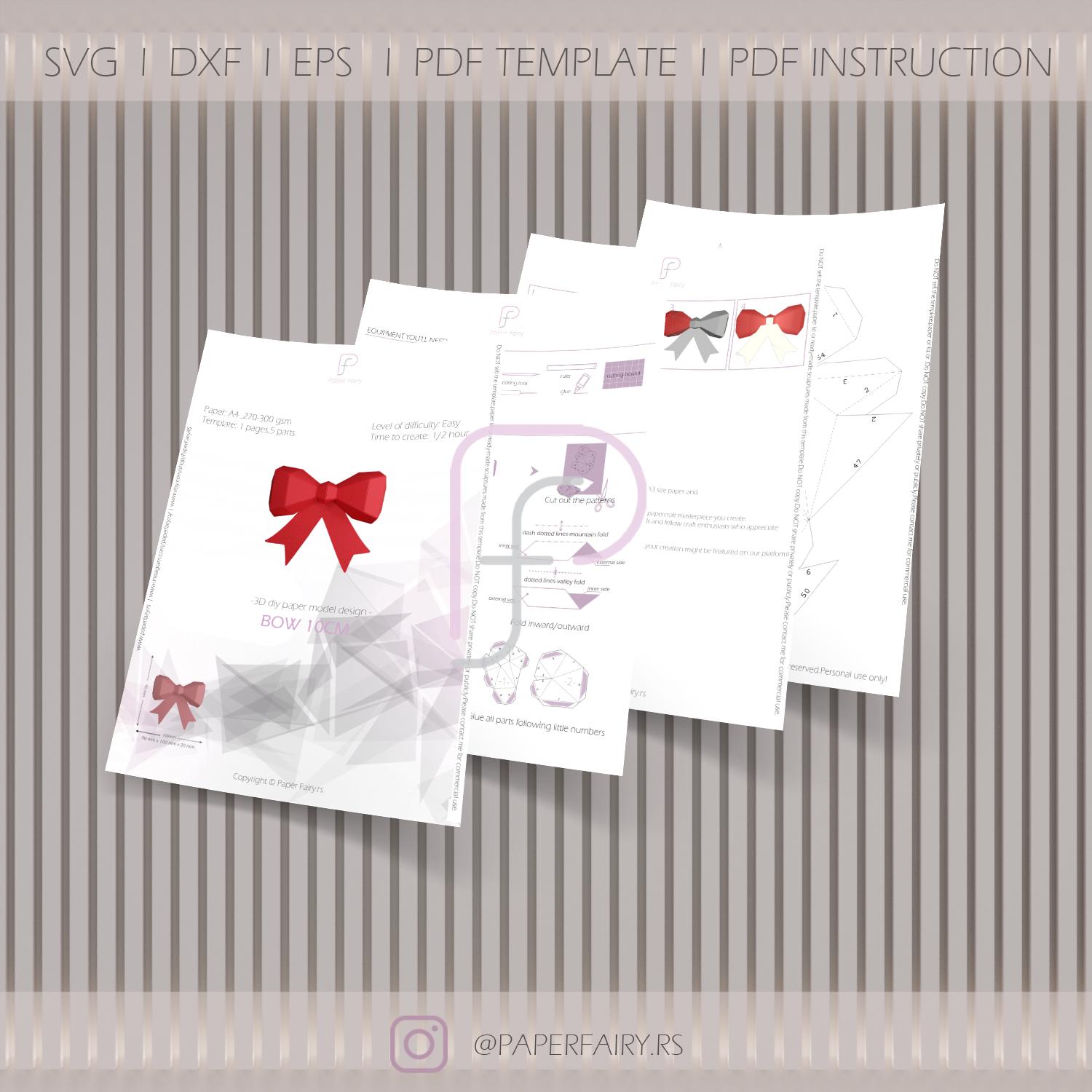 3D Paper Bow Template: DIY Low Poly Gift Bow (PDF, SVG) - Etsy
