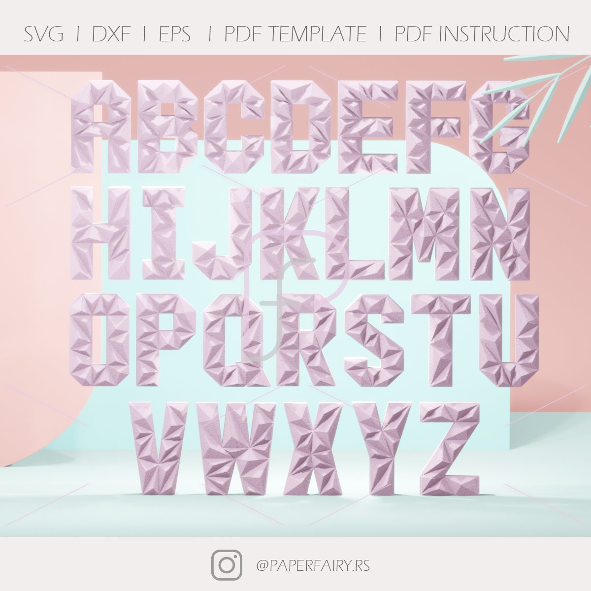 English Alphabet 3d Low Poly Papercraft Model Full Alphabet | Etsy