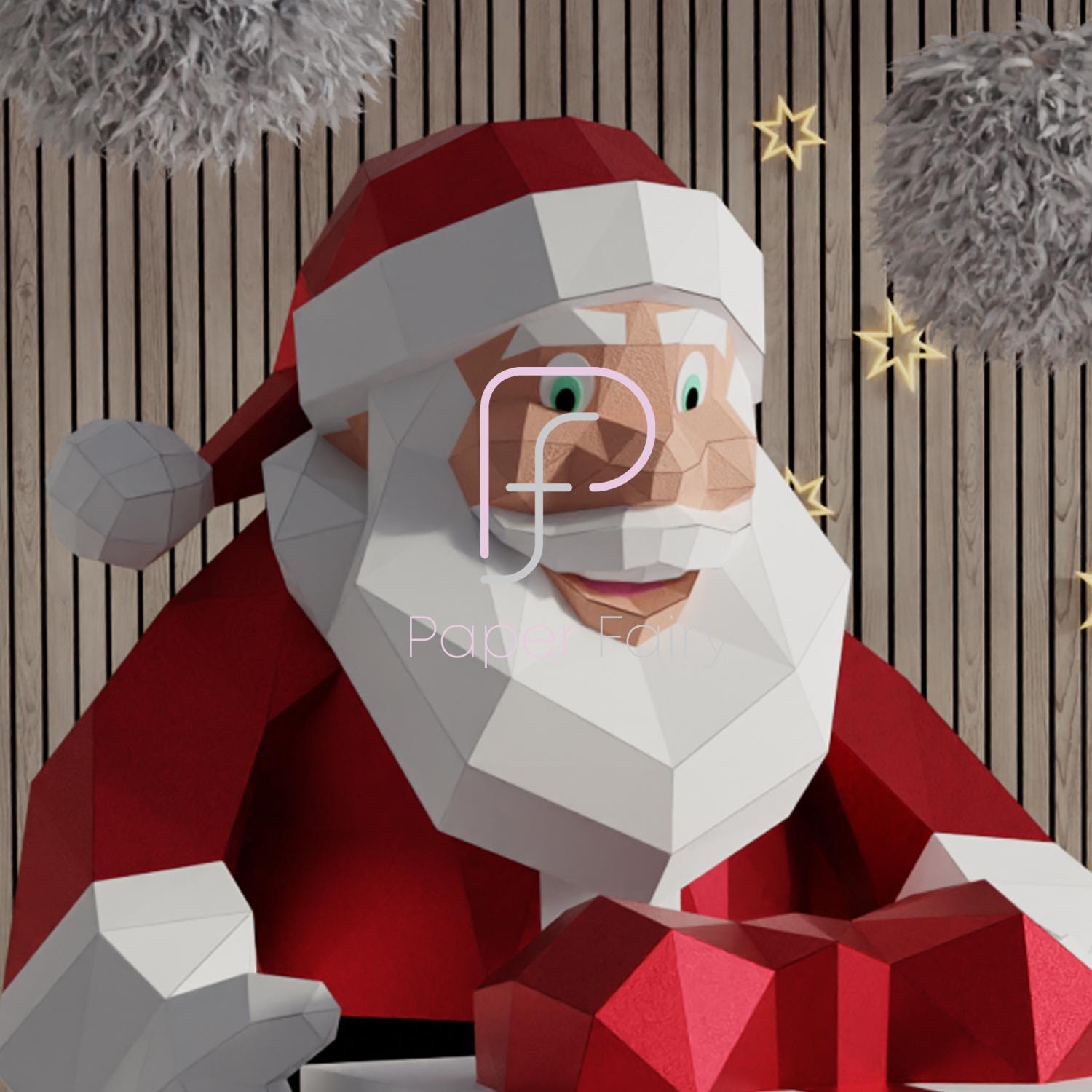 3D Santa Papercraft Template Low Poly DIY Christmas Decoration Pdf Svg ...