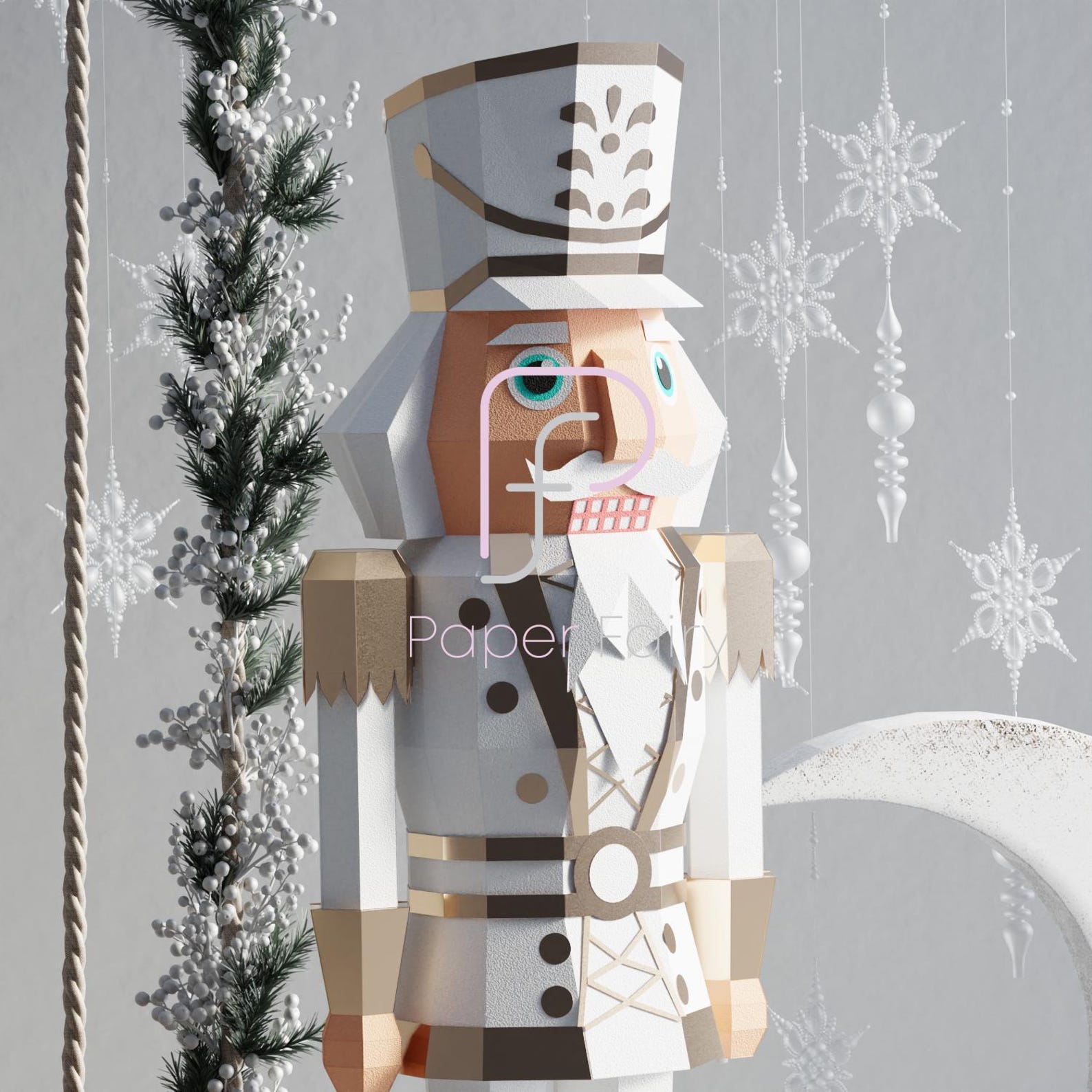 Low Poly Nutcracker,papercraft Nutcracker, PDF Template, Paper ...