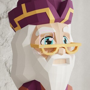 Wizard Papercraft Template: Low Poly 3D Puzzle (PDF, SVG, DXF) - Etsy