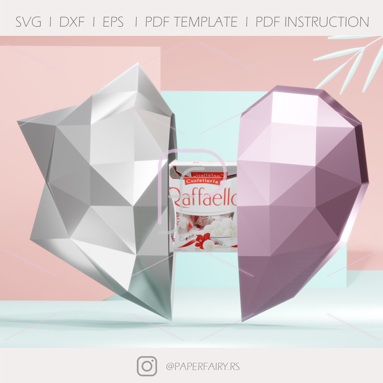 3D Papercraft Heart Template Low Poly Heart Box Gift for - Etsy Australia