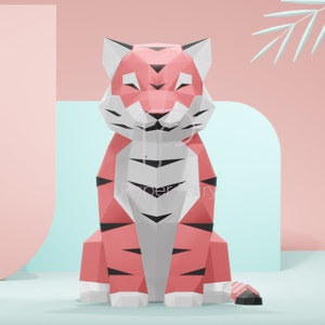 Low Poly Tiger 3d Papercraft Sculpture,tiger 3D Paper Model - Etsy