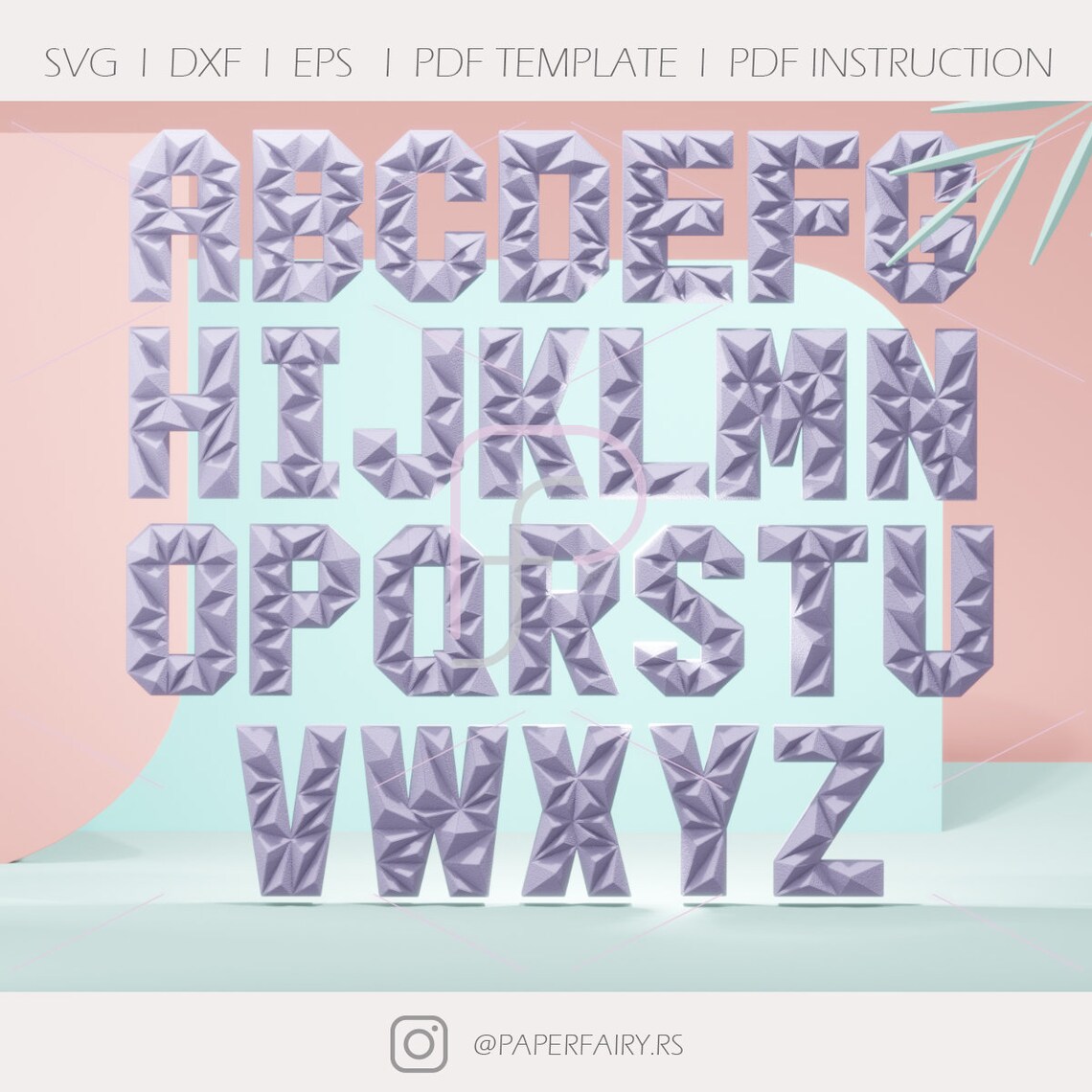 English Alphabet 3d Low Poly Papercraft Model Full Alphabet | Etsy