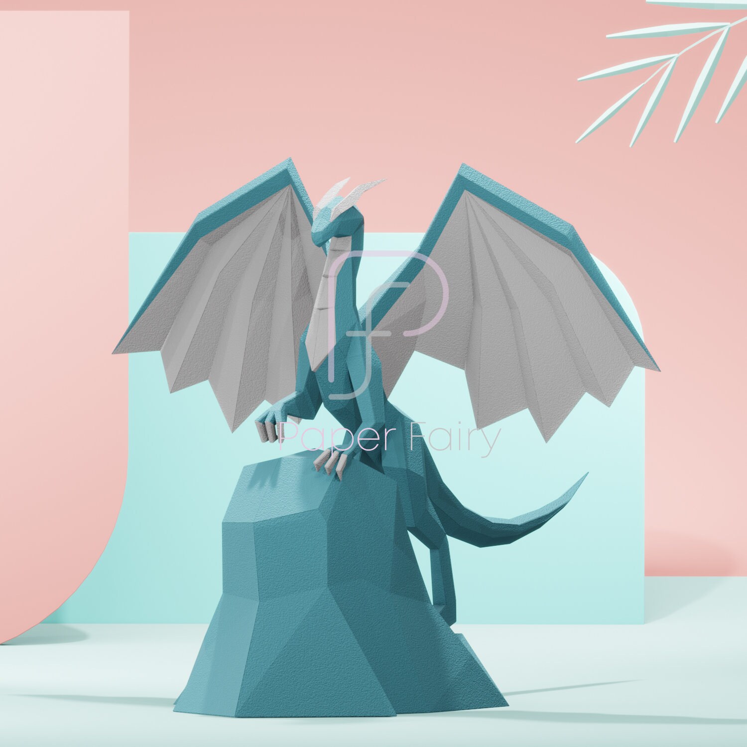 Low Poly Dragon Papercraft: 3D Wall Sculpture (PDF Template) - Etsy UK
