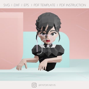 Low Poly Girl Papercraft Sculpture, Girl Bust 3D Paper Model - Etsy