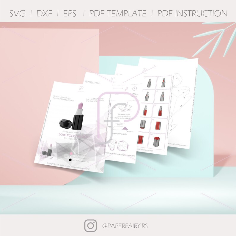 Papercraft Makeup Set Template 3 Designs Low Poly Art Decor - Etsy