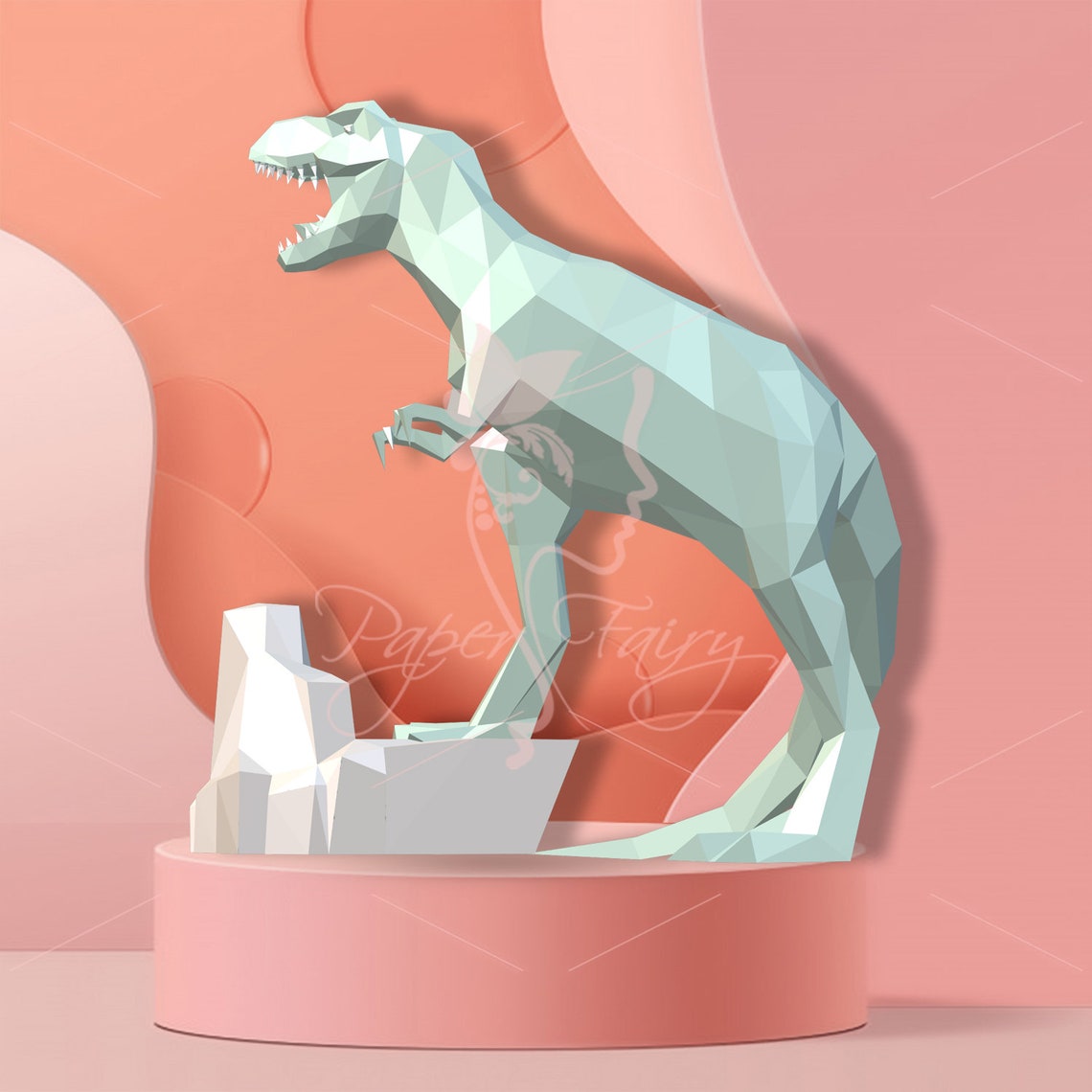 Low Poly T Rex 3d Papercraft Sculpturetyrannosaurus Dinosaur | Etsy
