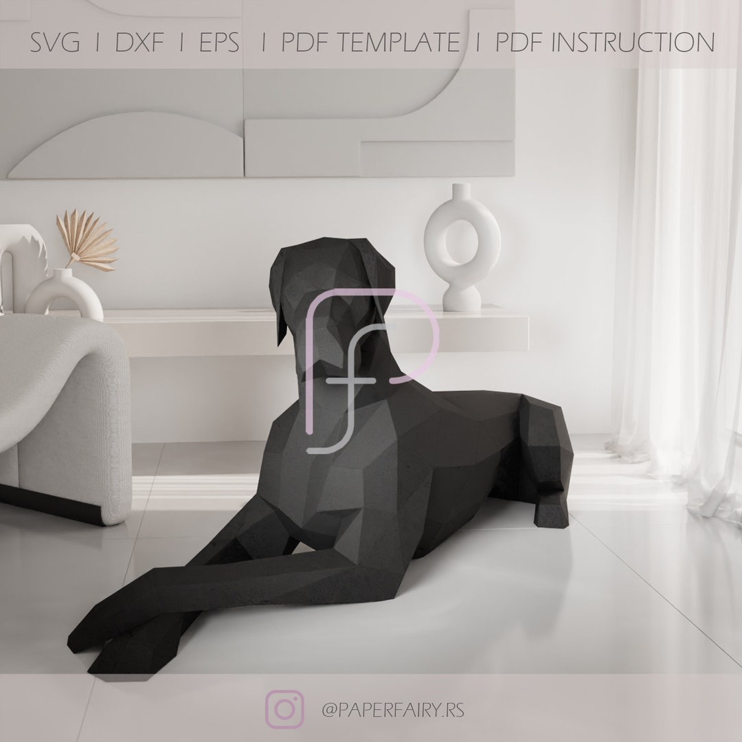 Low Poly Great Dane,3d Papercraft, Dog Papercraft, Template, Papercraft ...