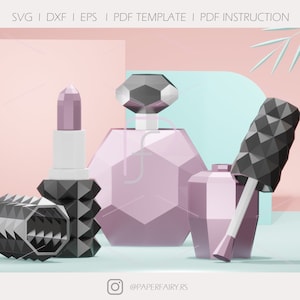 Papercraft Makeup Set Template: Low Poly Art Sculpture (PDF) - Etsy
