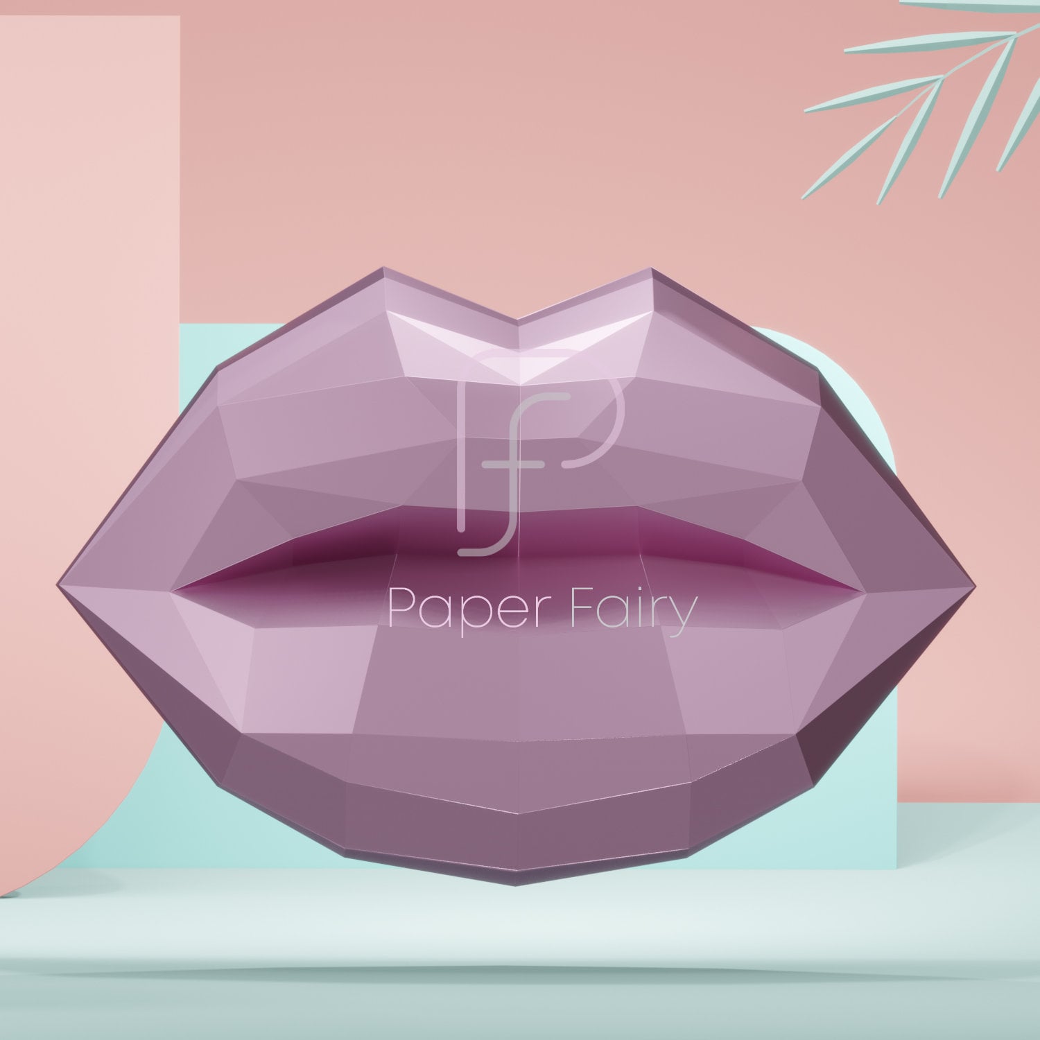 3D Papercraft Lips Template Low Poly Pucker up Lips Wall Art - Etsy ...