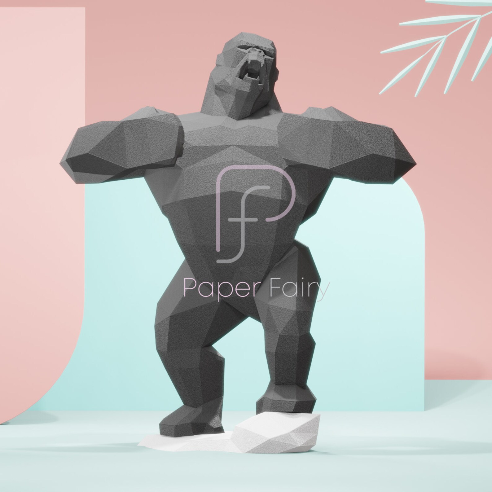 Angry Gorilla Papercraft Sculpture3d Gorilla Paper Model - Etsy