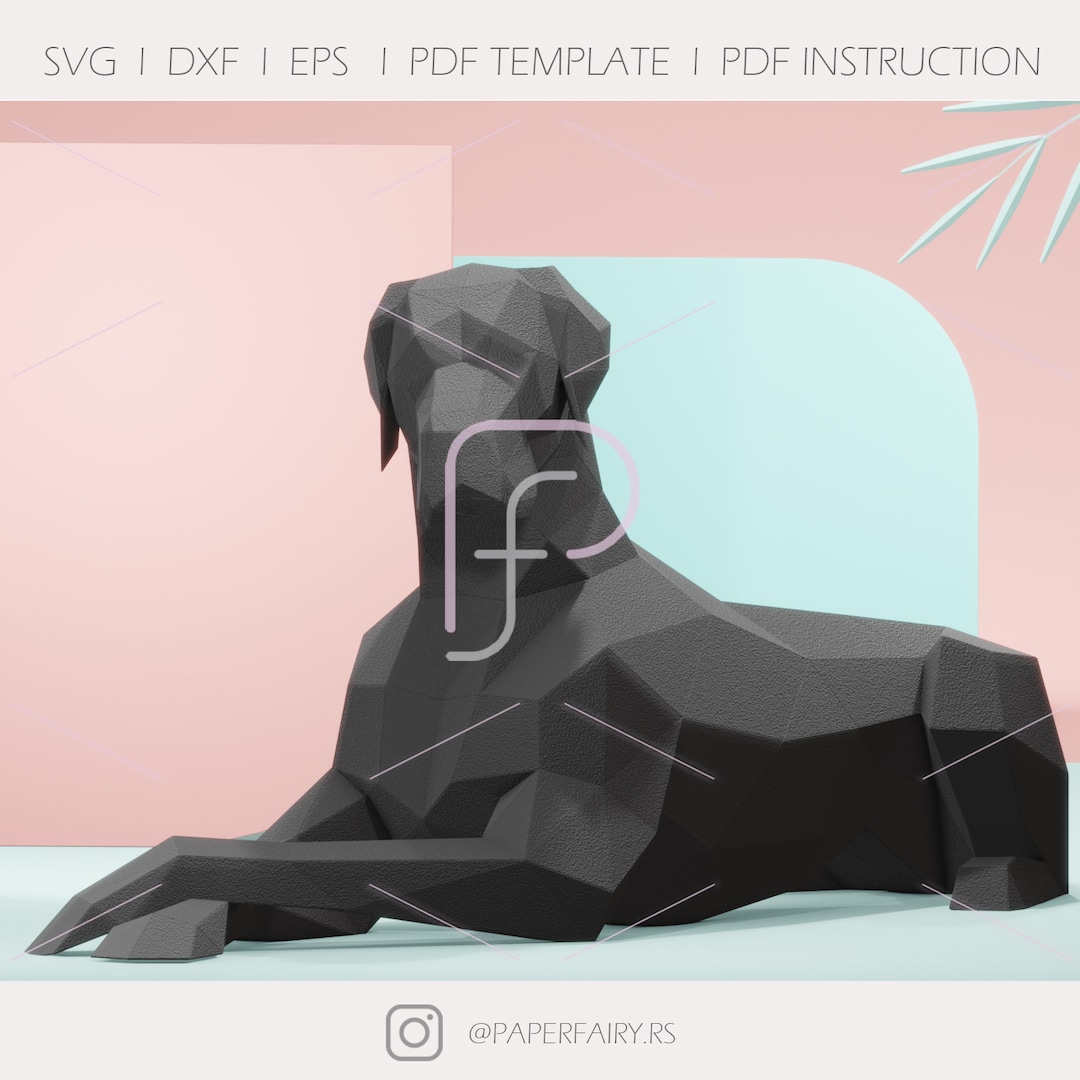 Low Poly Great Dane,3d Papercraft, Dog Papercraft, Template, Papercraft ...