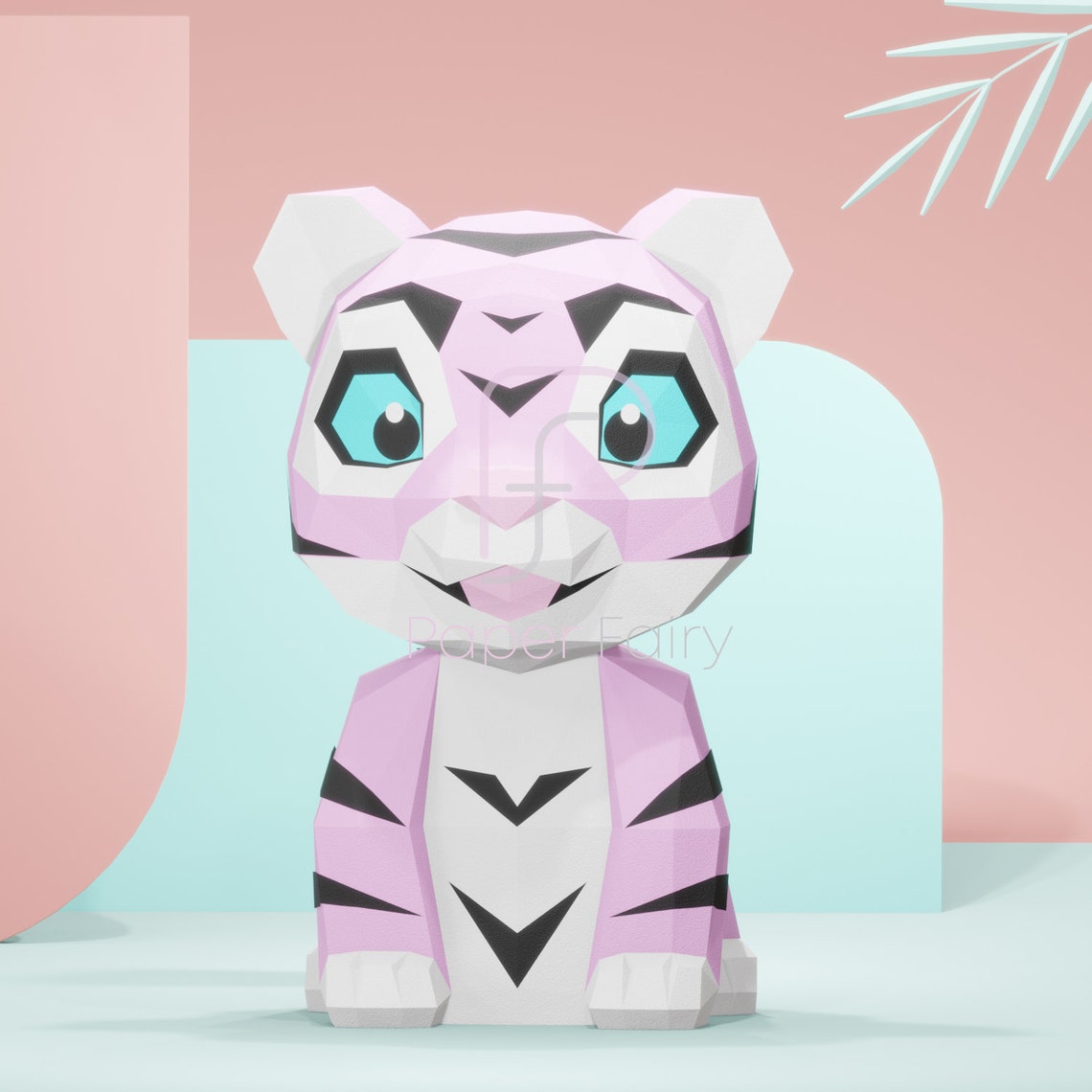 Low Poly Cartoon Baby Tiger 3d Papercraft Sculpturetiger 3D - Etsy