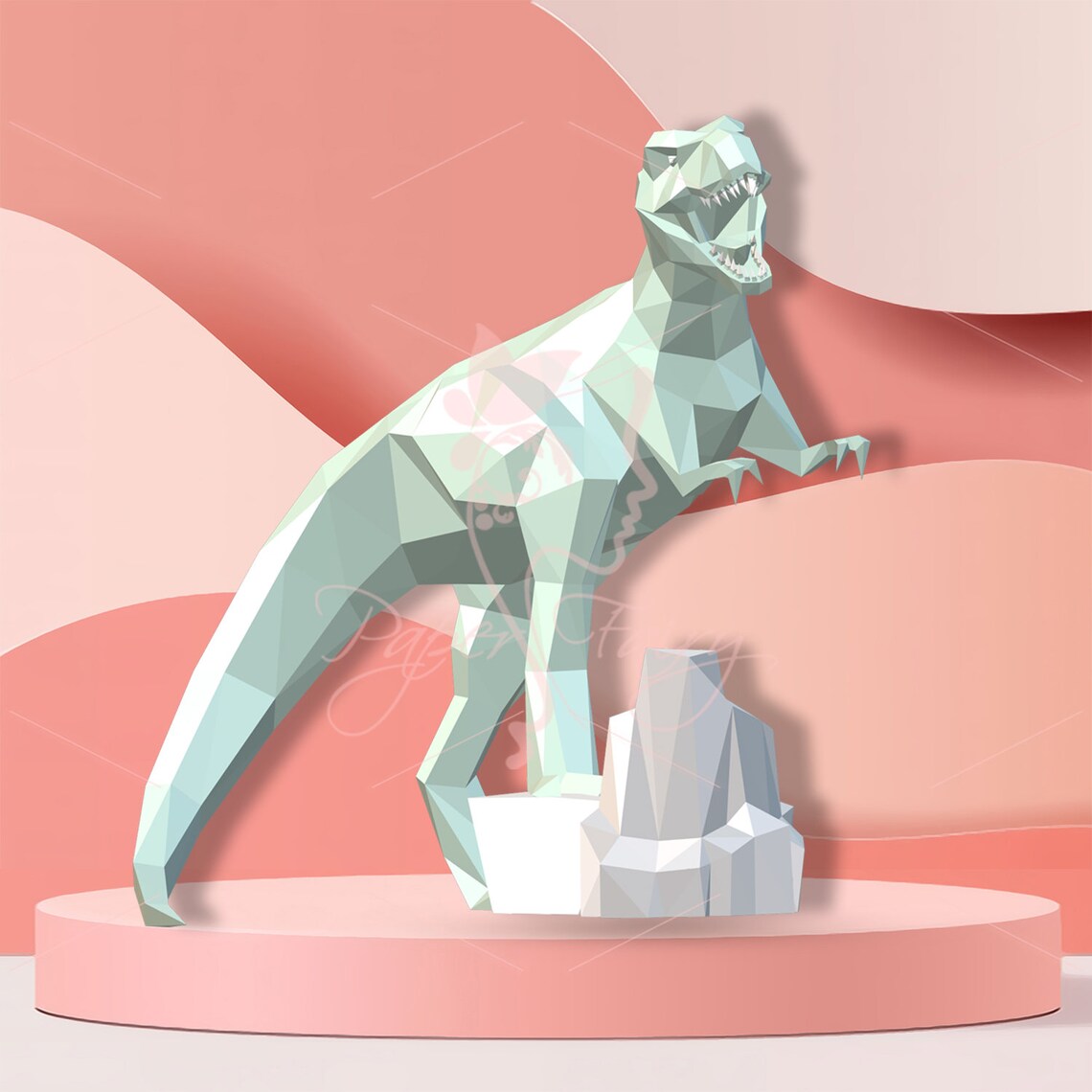 Low Poly T Rex 3d Papercraft Sculpturetyrannosaurus Dinosaur | Etsy