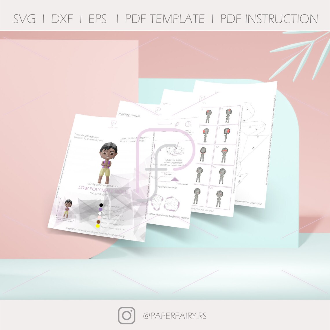 Low Poly Male Doll 3d Papercraft Sculpture Doll 3D Paper - Etsy