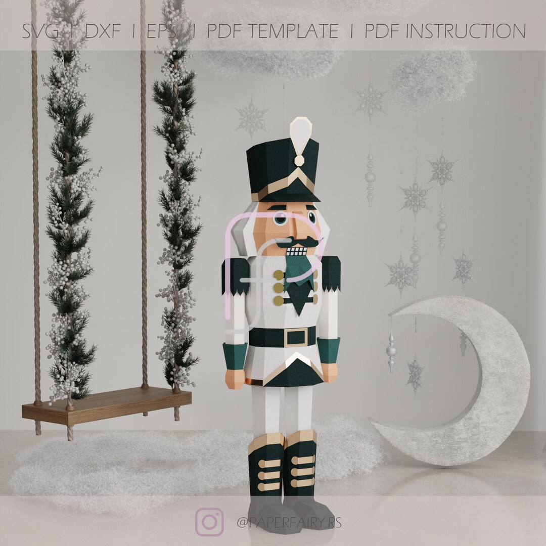 Low Poly Nutcracker,papercraft Nutcracker, PDF Template, Paper ...