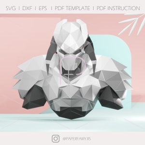 Low Poly Bust 3d Papercraft Sculpture 3D Paper Model Modern - Etsy