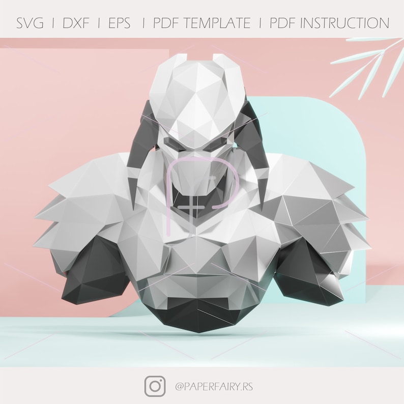 Low Poly Bust 3d Papercraft Sculpture 3D Paper Model Modern - Etsy