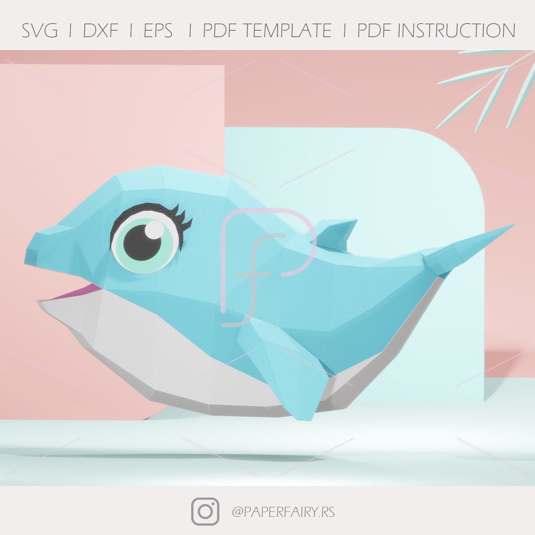 Low Poly Dolphin 3d Wall Papercraft Sculpture,dolphin 3D Paper Model - Etsy