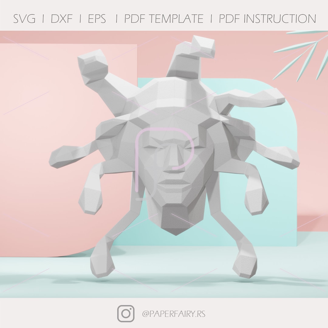 Medusa Low Poly 3d Papercraft Medusa Papercraft Template - Etsy