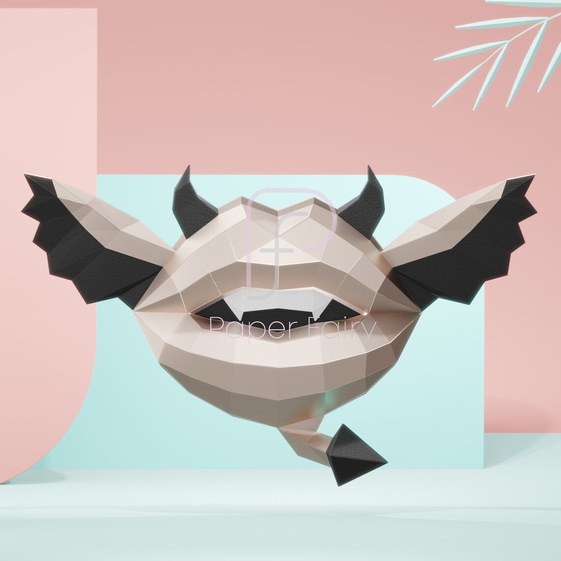 3D Papercraft Evil Lips Template: Low Poly Wall Art (PDF Pattern) - Etsy