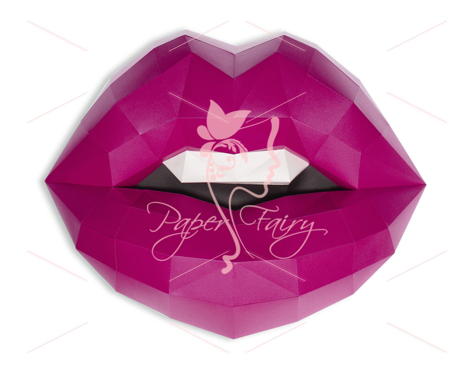 3D Papercraft Lips Template Low Poly Pucker up Lips Wall Art | Etsy UK