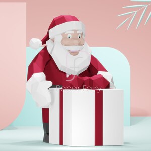 3D Santa Papercraft Template Low Poly DIY Christmas Decoration Pdf Svg ...