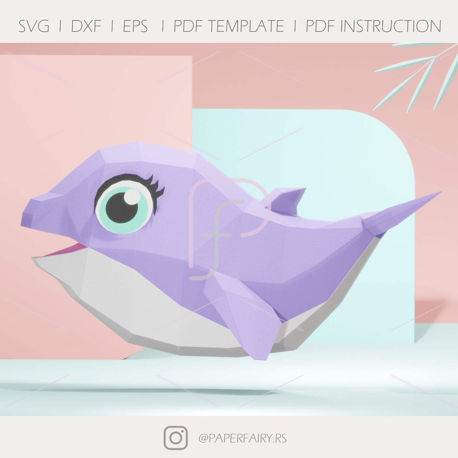 Low Poly Dolphin 3d Wall Papercraft Sculpturedolphin 3D Paper | Etsy