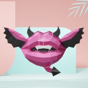 3D Papercraft Evil Lips Template: Low Poly Wall Art (PDF Pattern) - Etsy